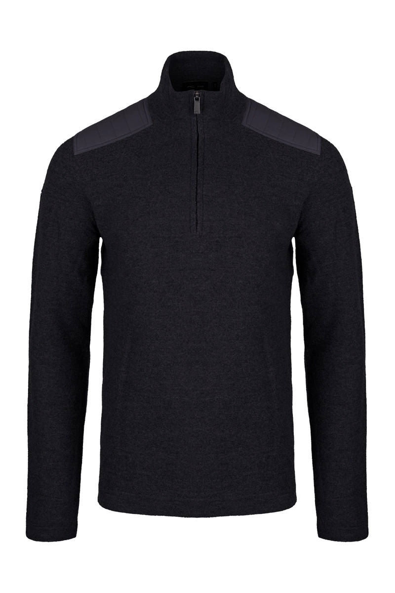 Kjus Men's Aspen Black Midlayer Half-Zip Sweater | ML Furs & Luxury Skiwear